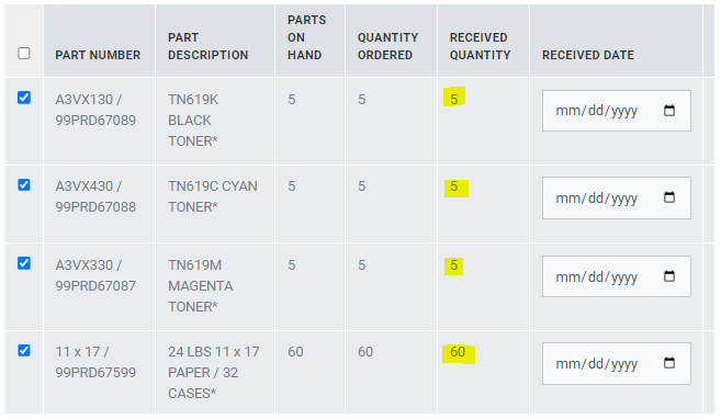 OBP Order Receiving – DG3 Printing Services